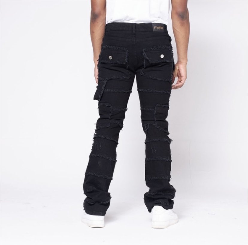 Little Kid's Jet Black Patchwork True Stacked Denim Jean – Xclusive Gear